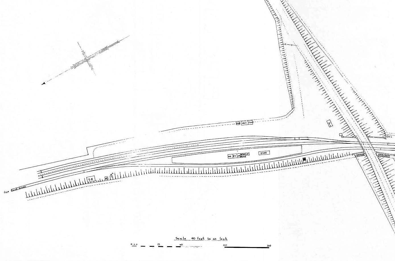Broom Junction Station: Part of an undated LMS 40ft to 1inch plan ...