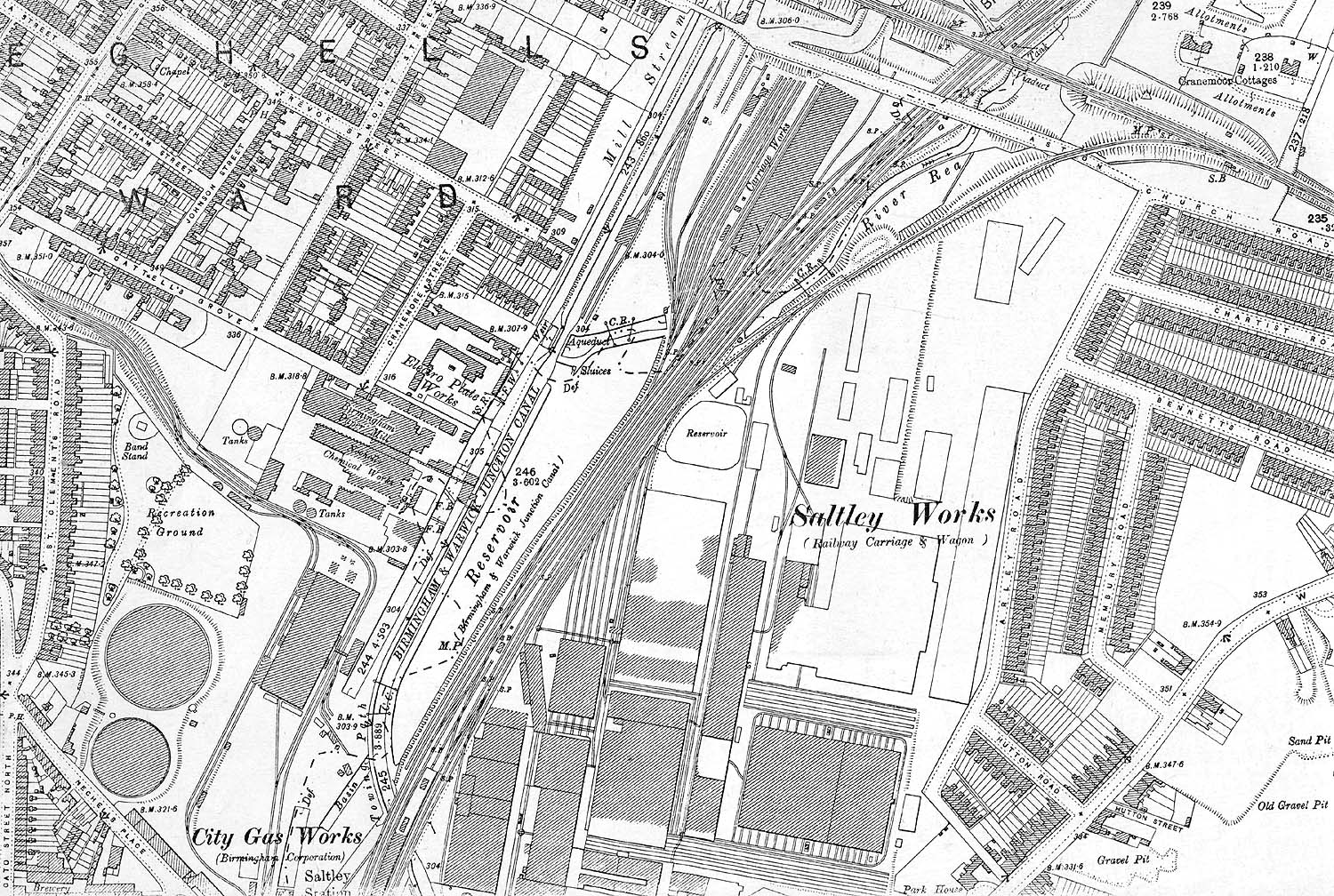 Saltley Station: A 1912 Ordnance Survey map showing the junction ...